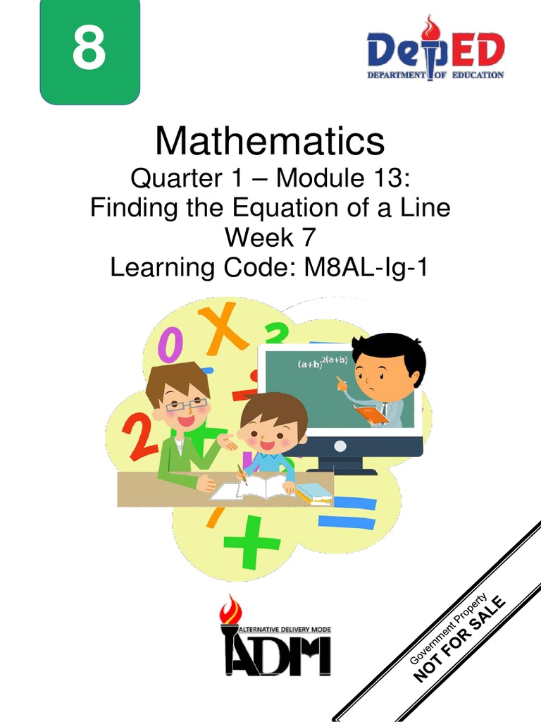 MATH 8 - Q1 - Mod13 PDF | PDF | Slope | Line (Geometry)