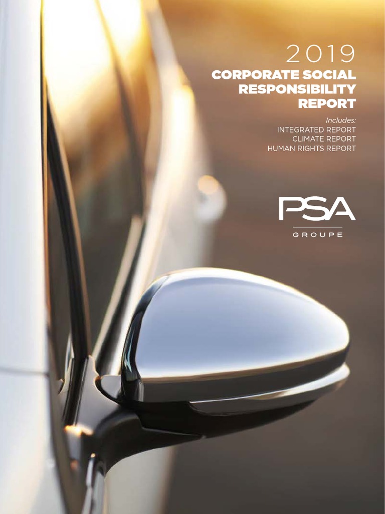 Groupe Psa 2019 CSR Report PDF | PDF | Corporate Social Responsibility ...