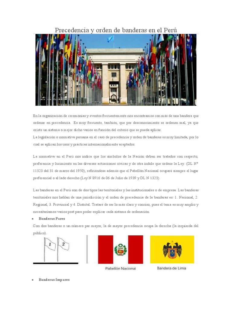 Orden de Banderas en Perú: Protocolo y Precedencia | PDF | Bandera | Perú