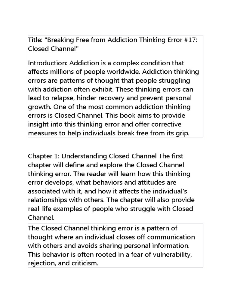 Thinking Error 17 | PDF | Thought | Psychotherapy