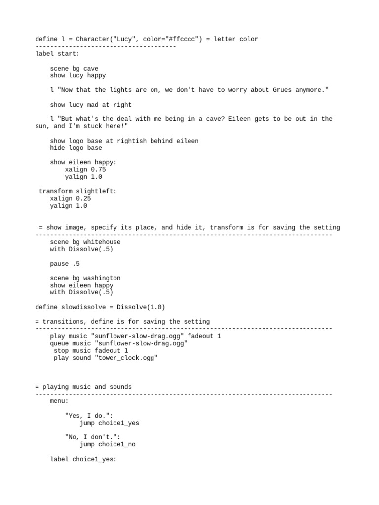 Ren'py Code Learn | PDF | Software Engineering | Computing Ren'py Code Learn | PDF | Software Engineering | Computing