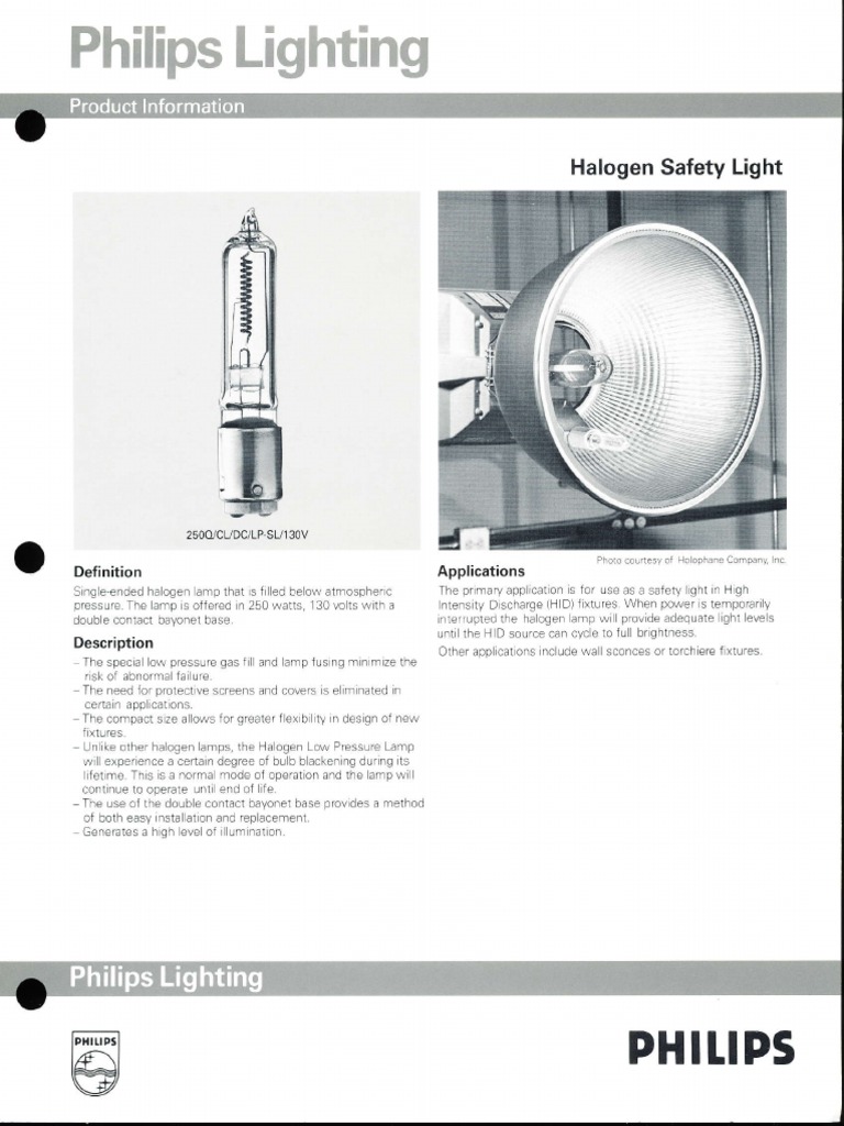 Philips Halogen Safety Light Bulletin 3-90 | PDF | Electrical Equipment ...