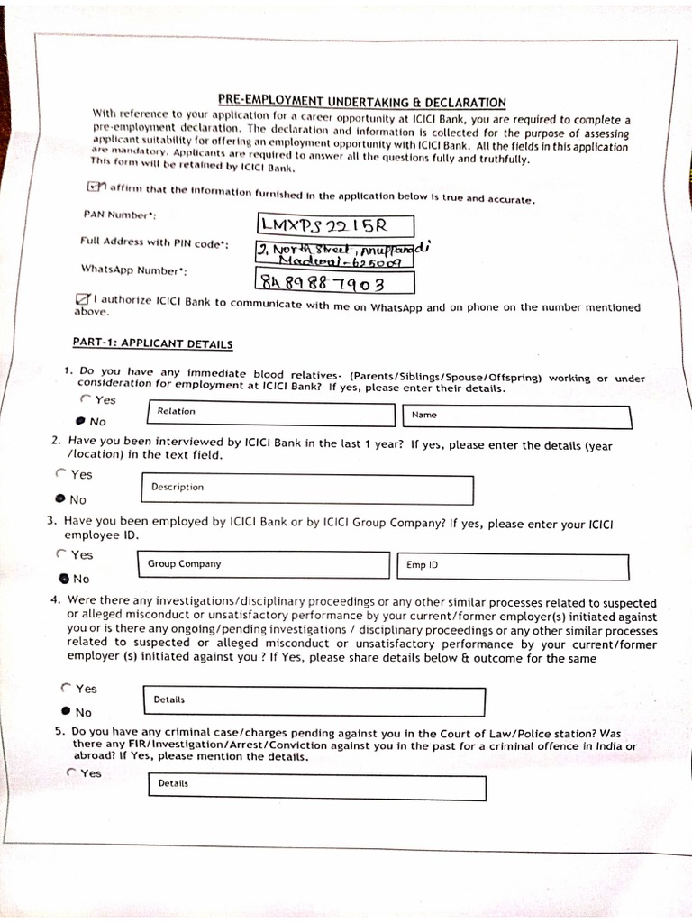 6061732-Sudan-Pre-Employment & Declaration | PDF