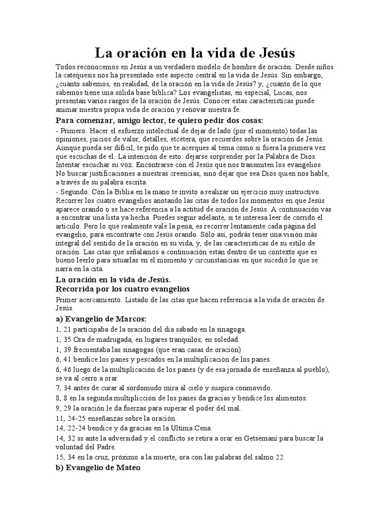 La Vida de Oración de Jesús | PDF | Oración | Jesús