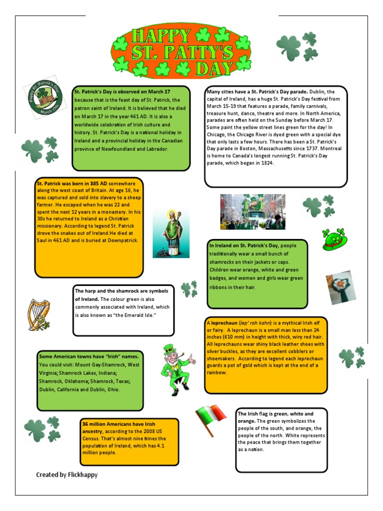 ST Patricks Day Facts Fun Activities Games - 19673 | PDF