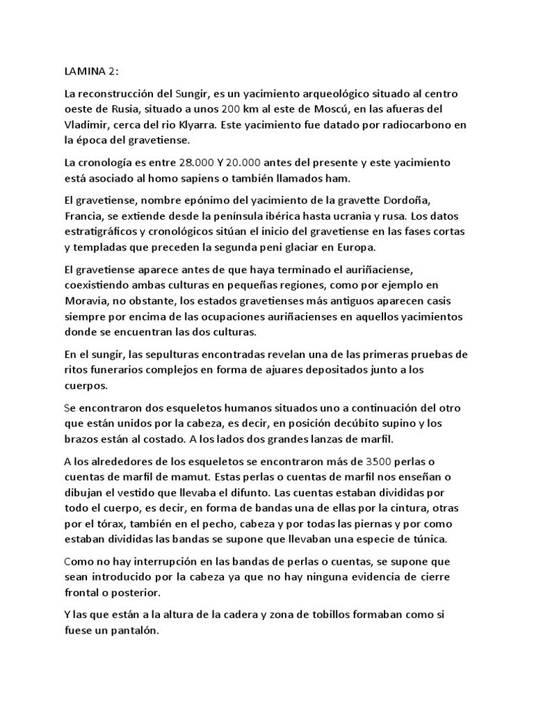 Ajuar funerario en el yacimiento Sungir | PDF | Ciencias sociales