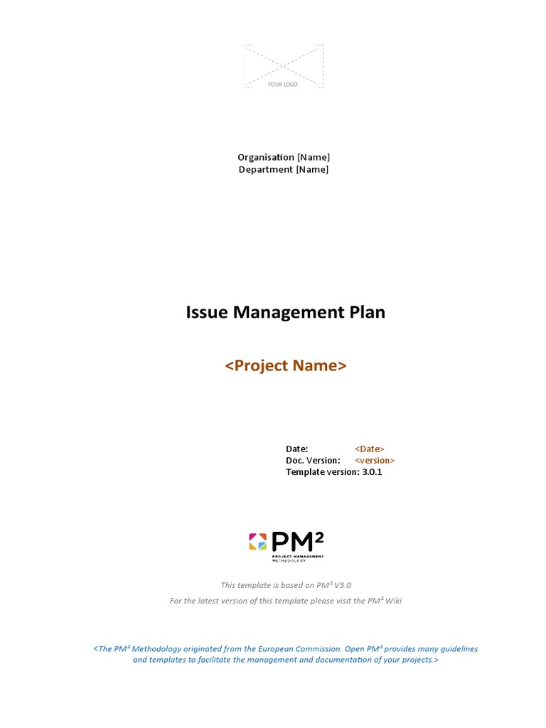 (OPM2-14 P TPL v3 0 1) Issue - Management - Plan (ProjectName) (Dd-Mm ...