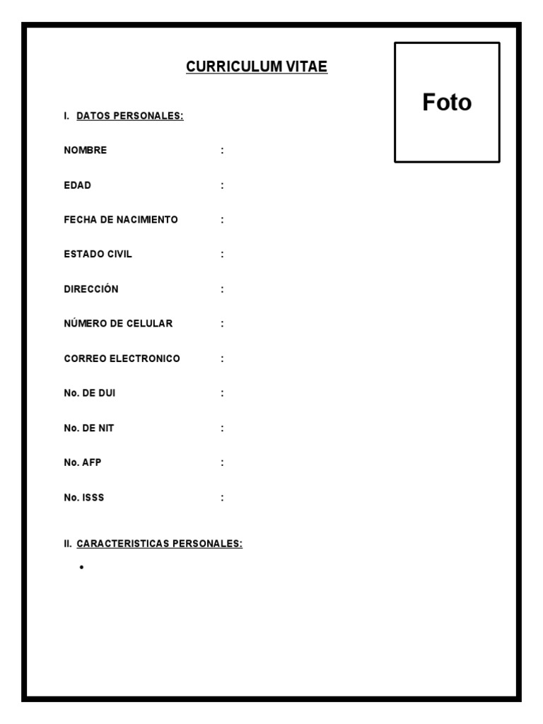 Formato Curriculum Vitae Completo | PDF
