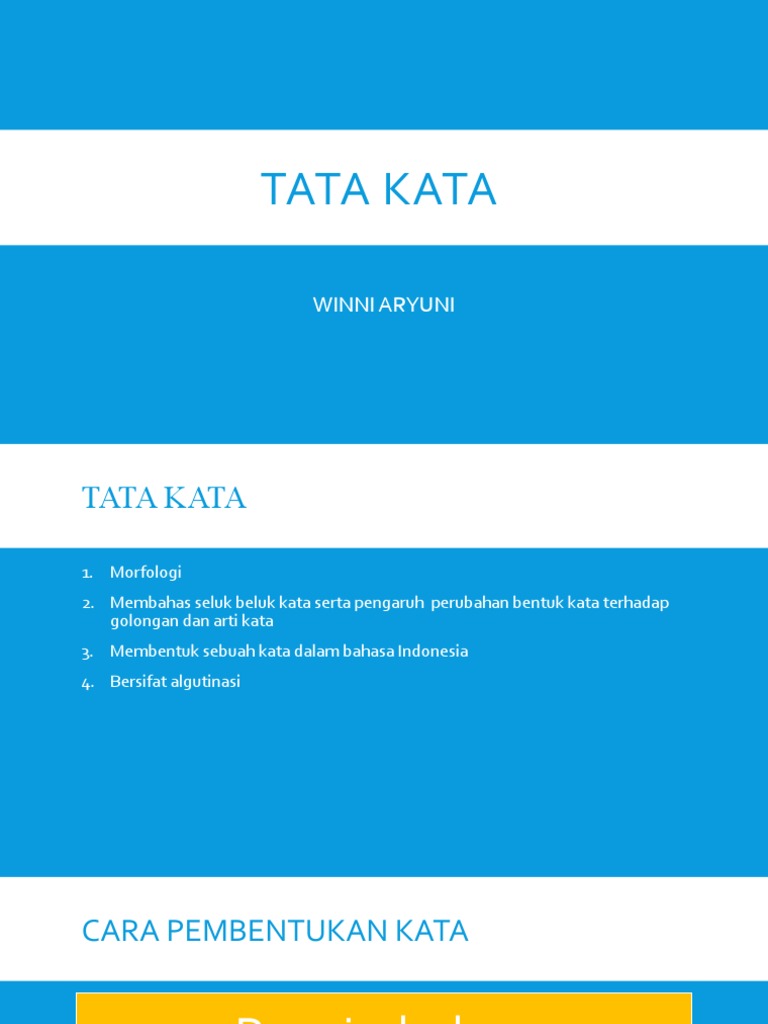 Tata Kata | PDF | Seni & Disiplin Bahasa