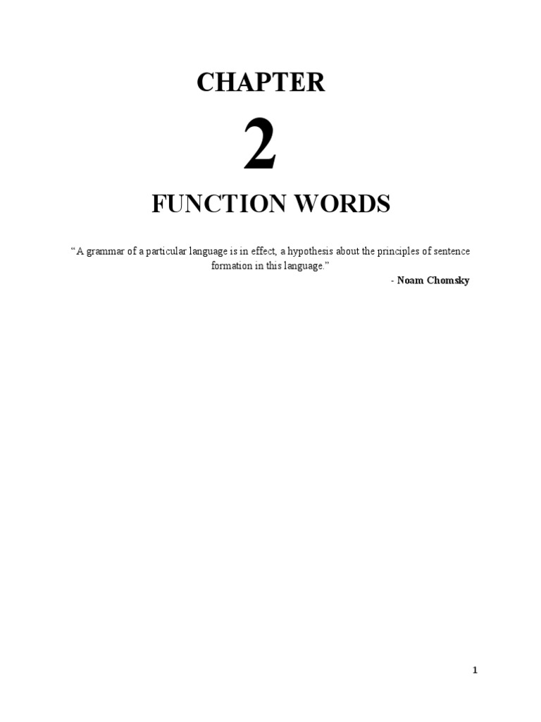 Chapter 2. Function Words | PDF | Verb | Perfect (Grammar)