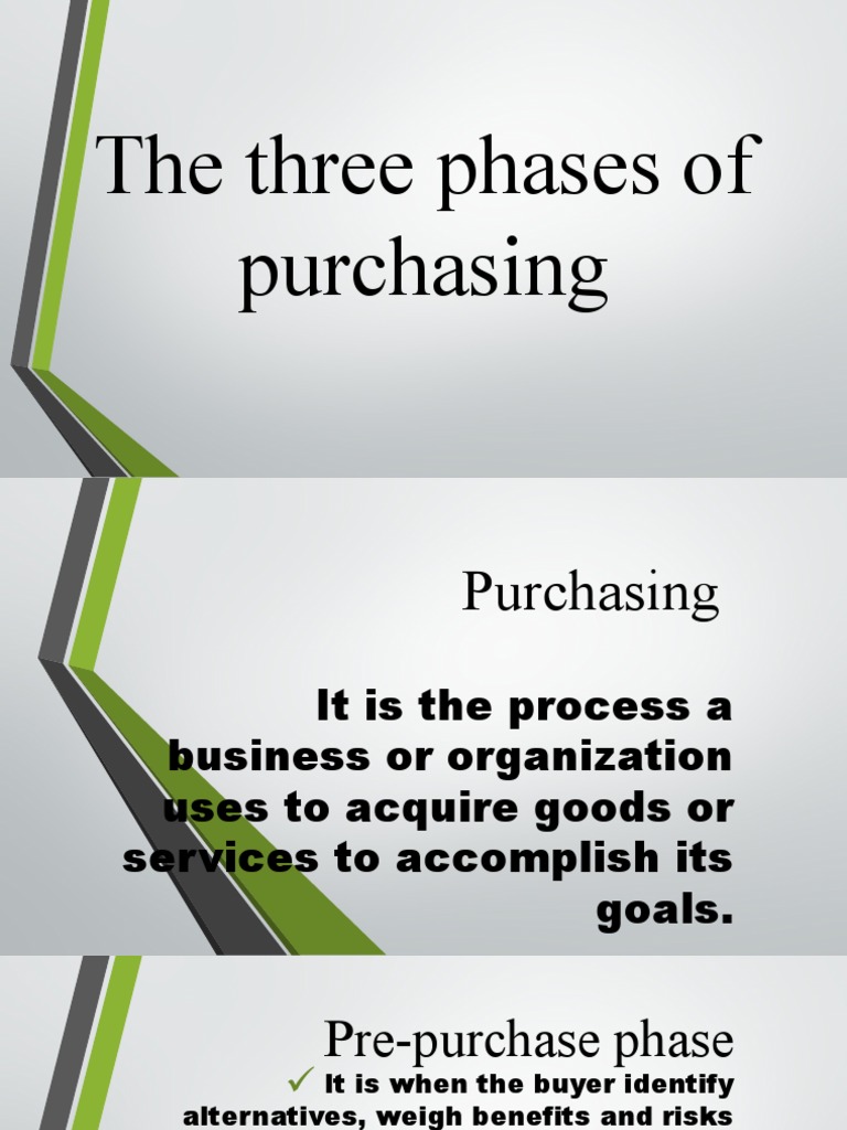 The Three Phases of Purchasing | PDF | Procurement | Business Economics
