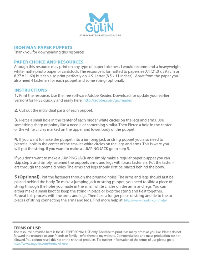 Iron Man Paper Puppet Mgulin | PDF | Software | Computing