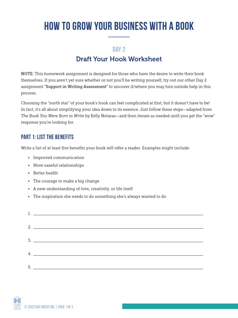 How To Grow Your Business With A Book Homework Day2 Opt1 PDF | PDF | Human Communication | Cognition