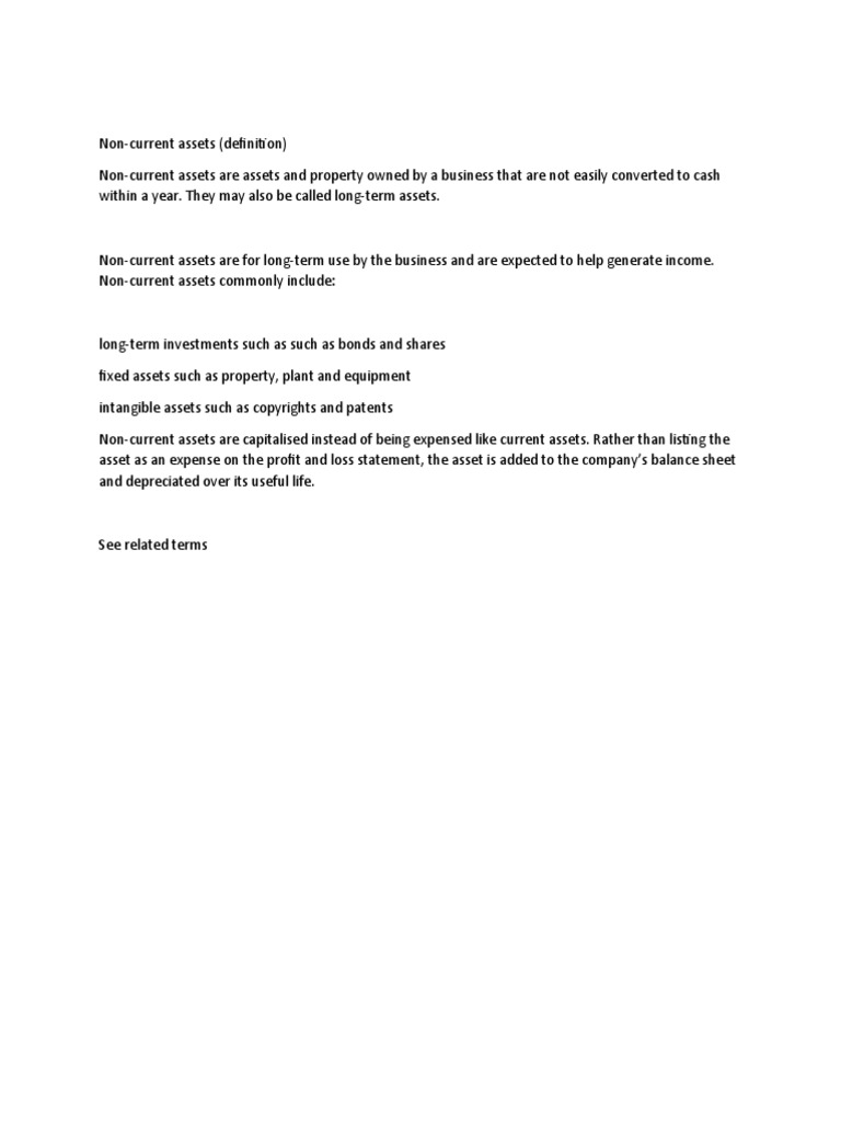 Understanding Non-Current Assets | PDF | Law