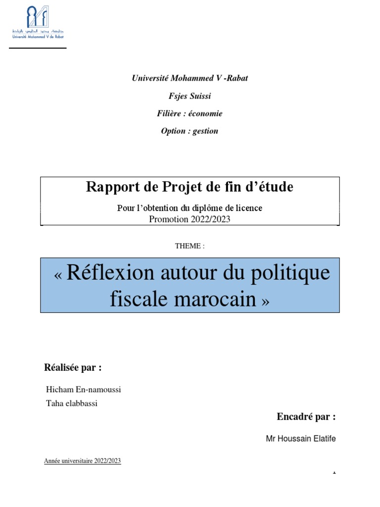 Politique fiscale marocaine : Analyse et enjeux | PDF | Impôts | Taxe ...