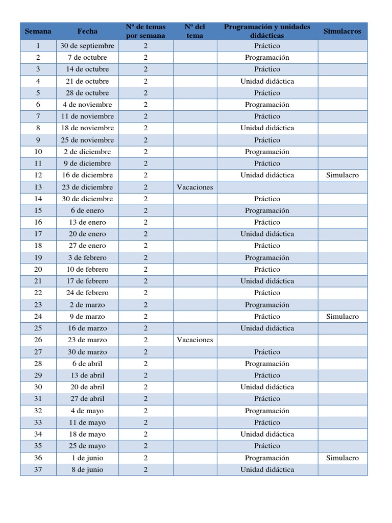 Calendario de Trabajo | PDF