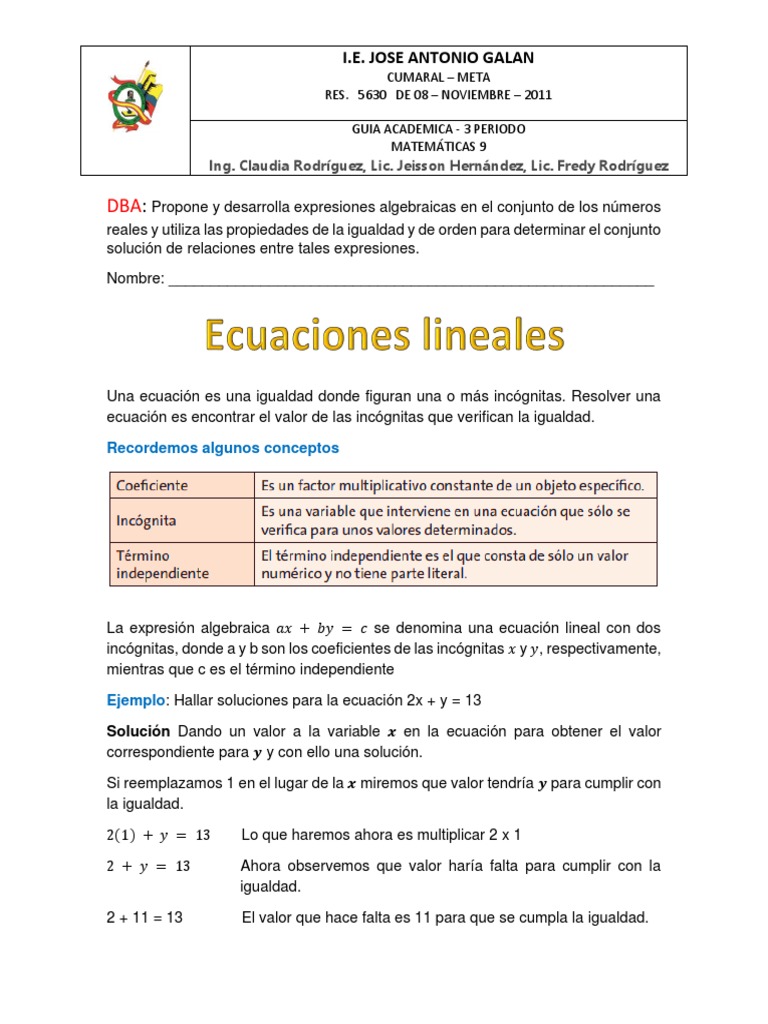 Guía Funciones. Tercer Periodo | PDF | Ecuaciones | Objetos matemáticos
