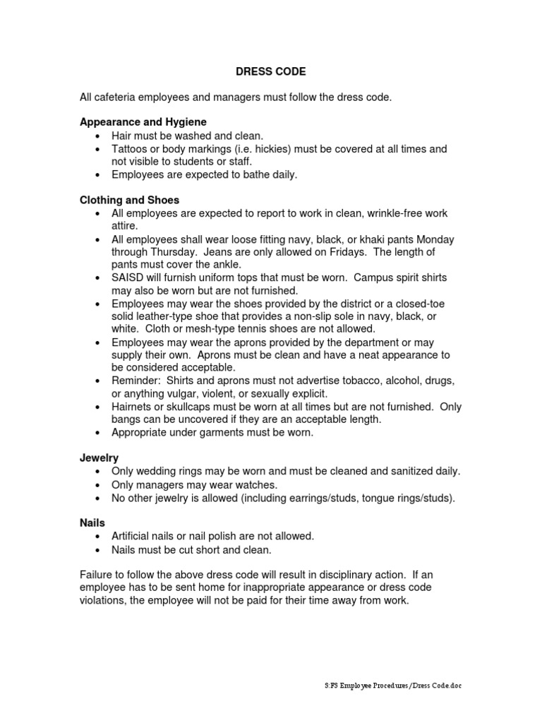 Dress Code PDF | PDF | Business