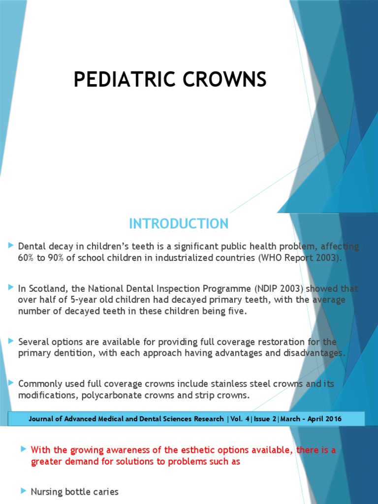 Pediatric Crown Options and Reviews | PDF | Dental Composite ...