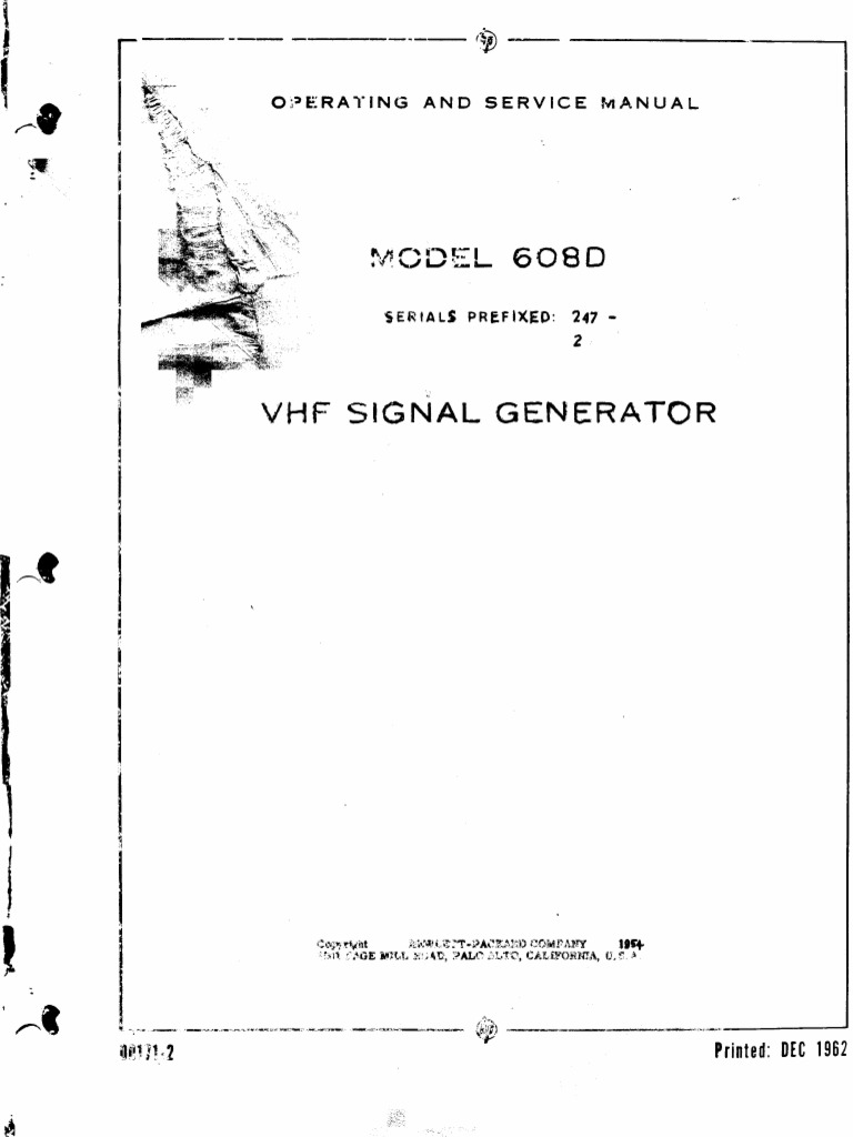 HP 608D Generator | PDF