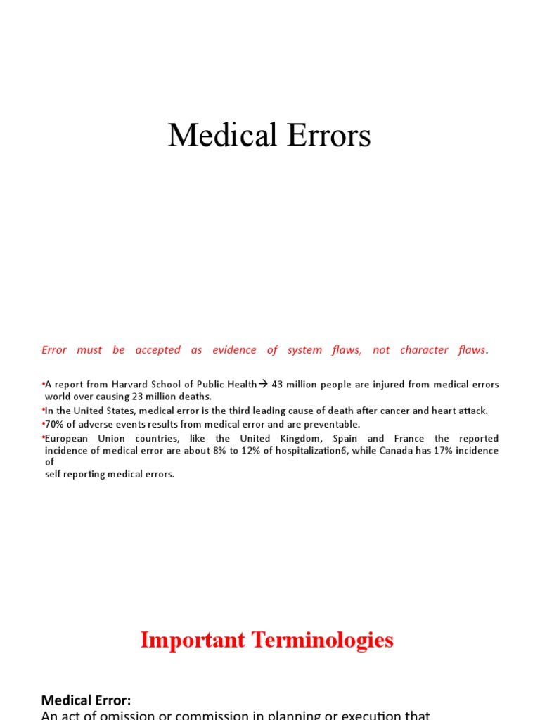Medical Errors | Download Free PDF | Medical Error | Medicine