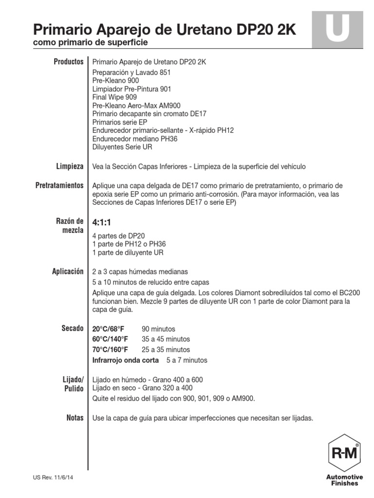 Ficha Tecnica DP20. | PDF | Compuesto orgánico volátil | Ciencias fisicas