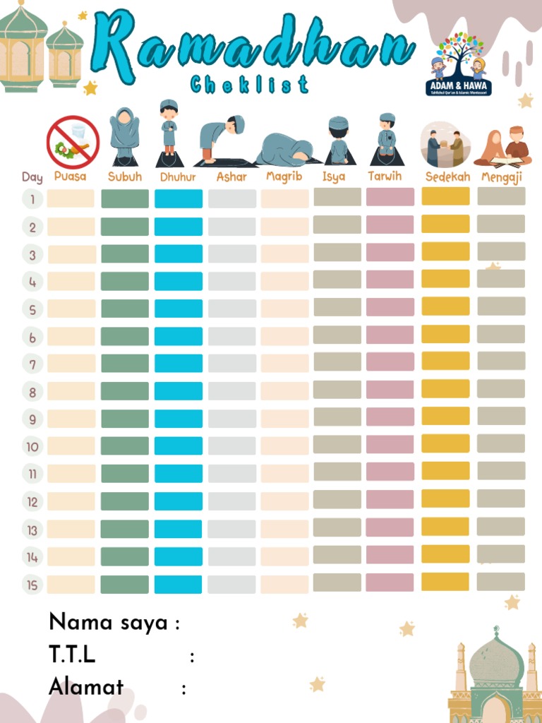 Checklist Ramadhan | PDF