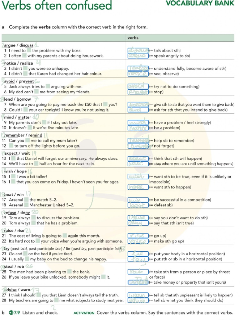 Confusing Verbs | PDF