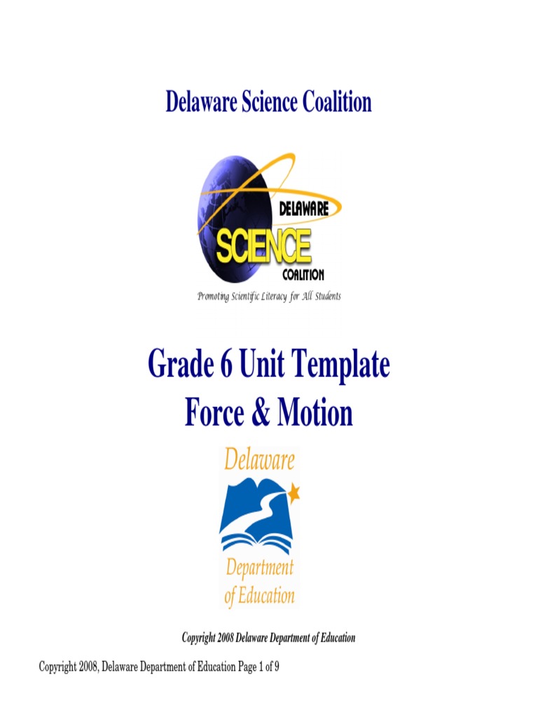 6 Force and Motion Unit Template | PDF | Force | Science