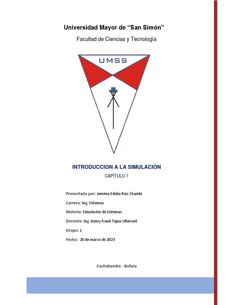 Informe Capitulo 1 Jemima Rios | PDF | Simulación | Estadísticas