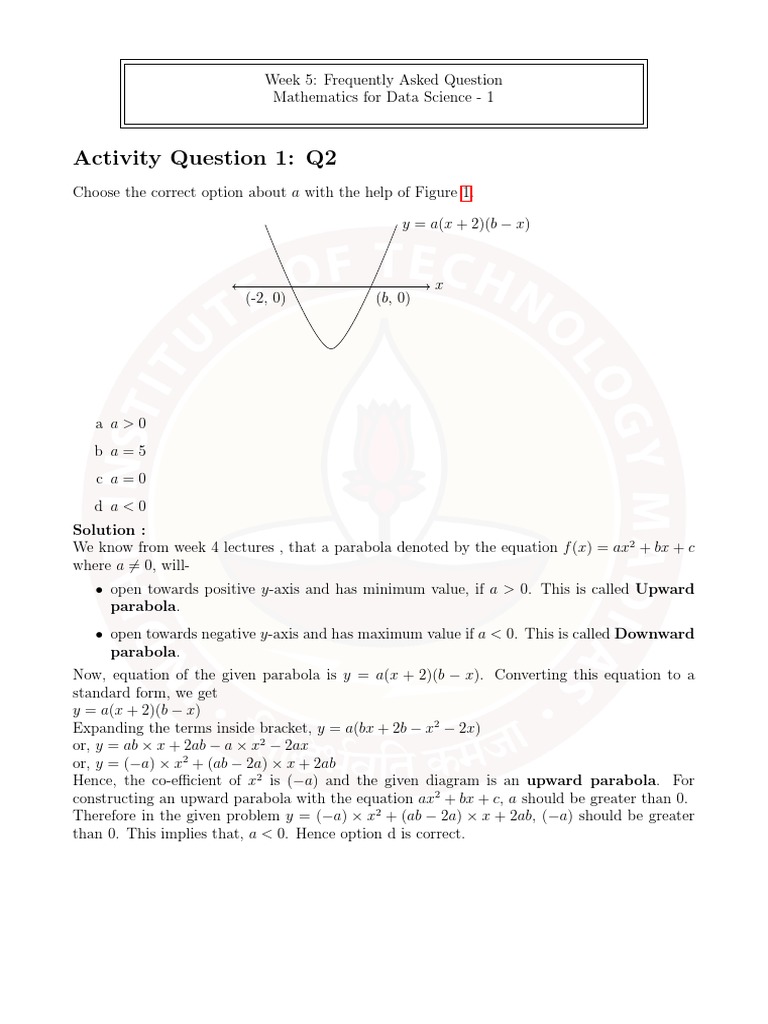 Math 1 Week 5 Frequently Asked Questions PDF | PDF | Quadratic Equation ... Math 1 Week 5 Frequently Asked Questions PDF | PDF | Quadratic Equation ...