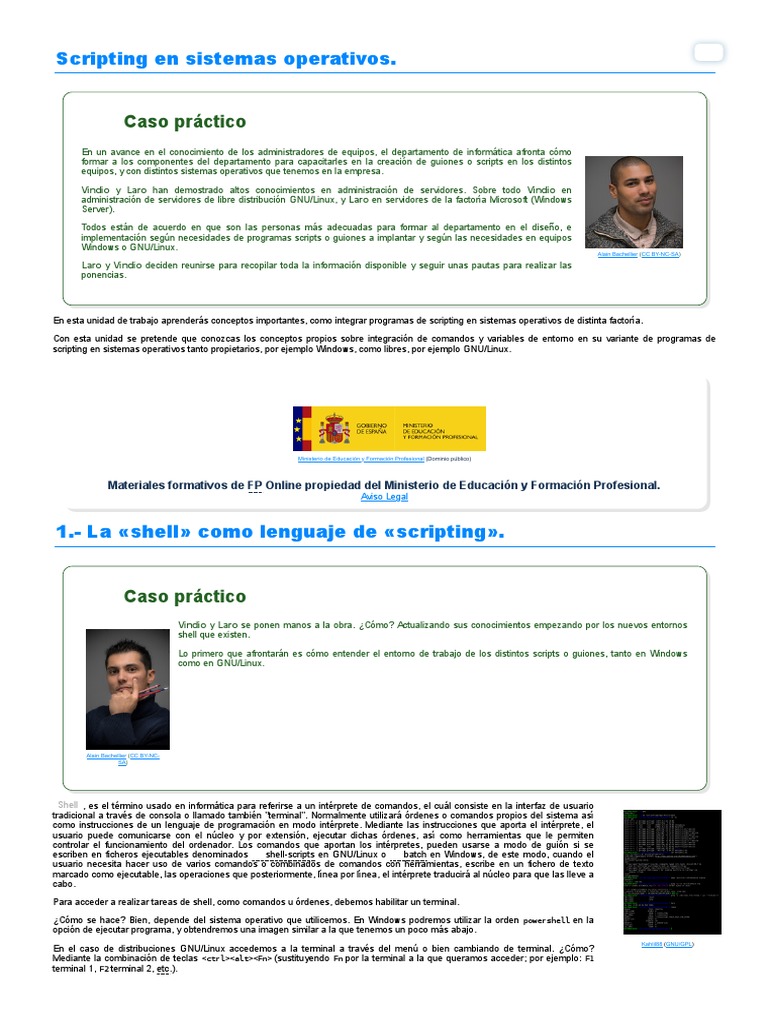 Scripting en sistemas operativos_ | PDF | Interfaz de línea de comando ...