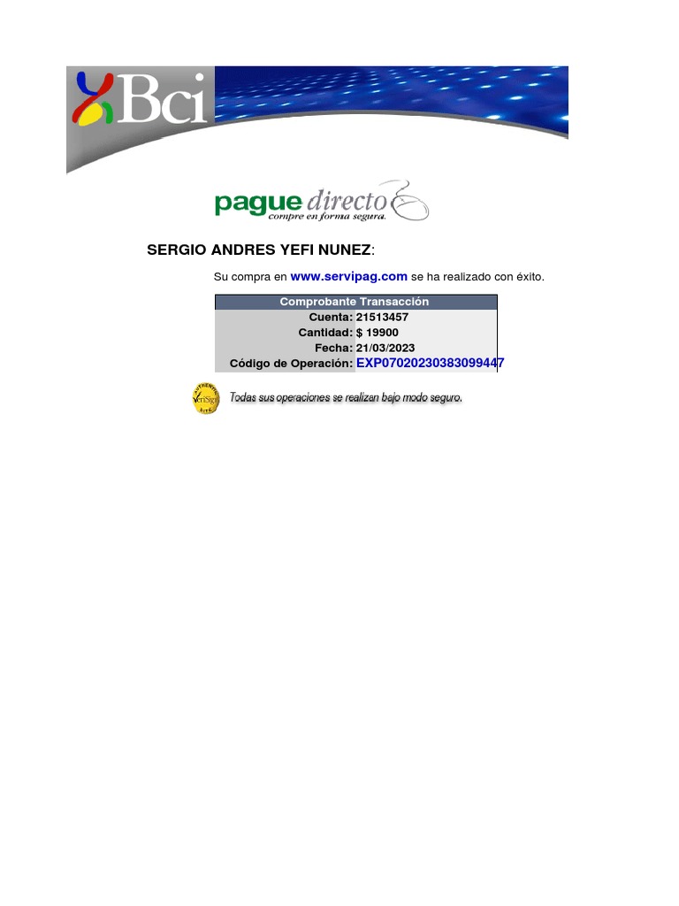 Comprobante Bci PDF | PDF | Derecho