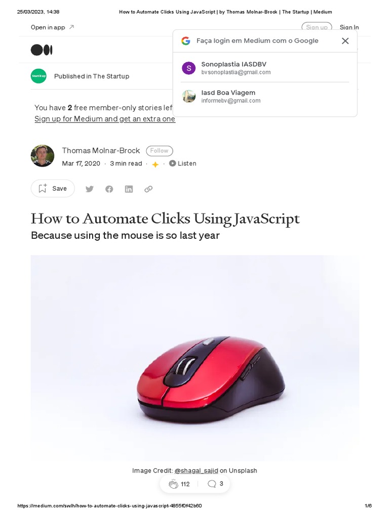 How To Automate Clicks Using Javascript By Thomas Molnar Brock The Startup Medium Pdf