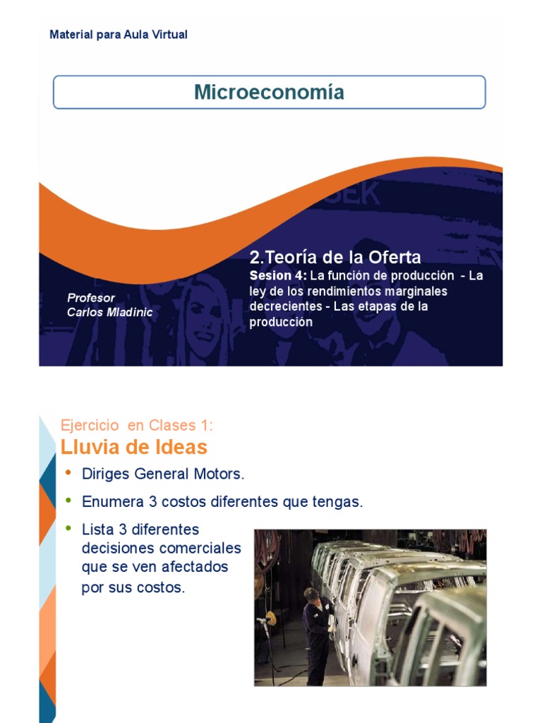 Sesion 2 4 La Función De Producción Pdf Oferta Economía Business