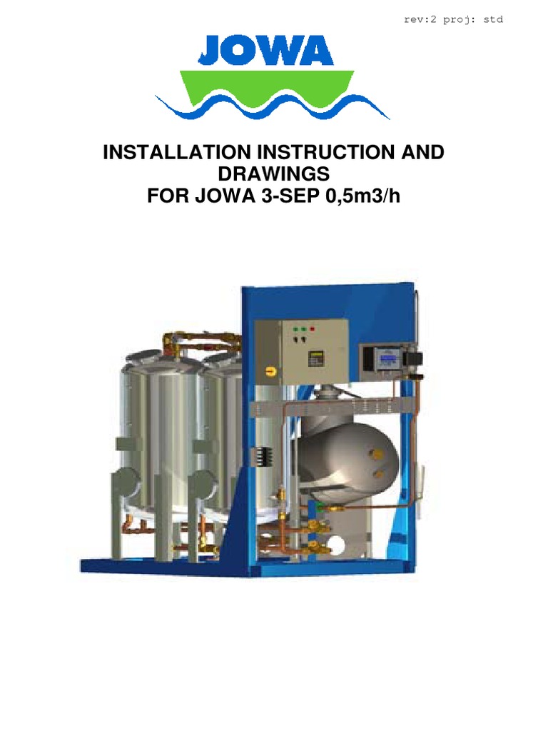 JOWA 3SEP OWS Installation Guide | PDF | Pump | Valve