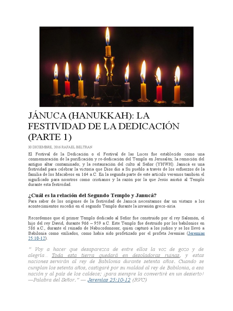 Historia y Origen de Janucá | PDF | Janucá | Libro de daniel
