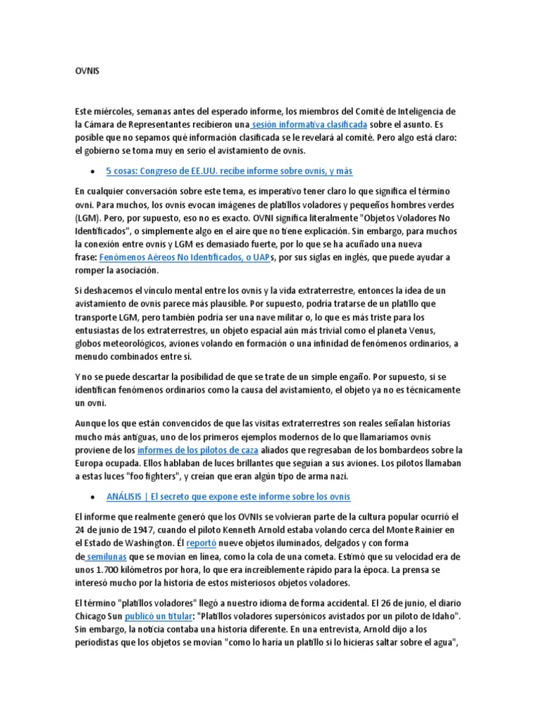 OVNIS | PDF | Objeto volador no identificado