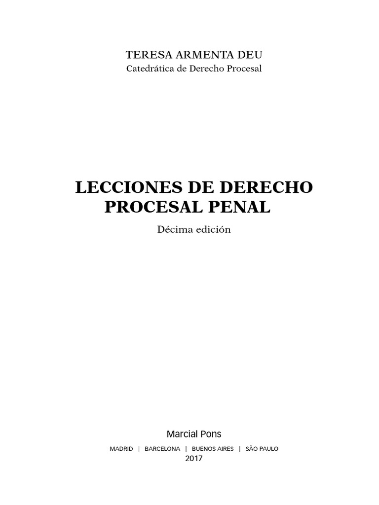 Lecciones de Derecho Procesal Penal | PDF | Procedimiento Criminal | Derecho penal