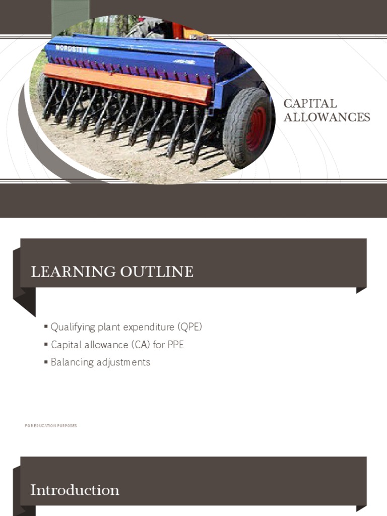 TOPIC 7-Capital Allowanc | PDF | Expense | Tax Deduction