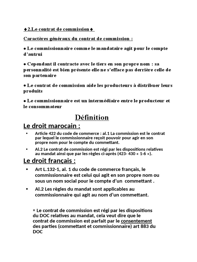 Contrat de Commission | PDF | Courtier | Justice