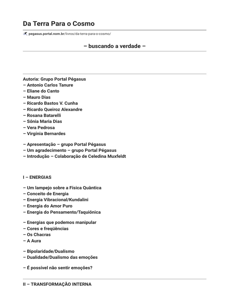 Da Terra Para o Cosmo | PDF