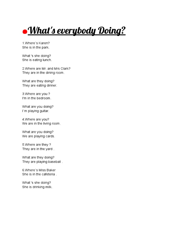 Unit 3 Present Progressive | PDF