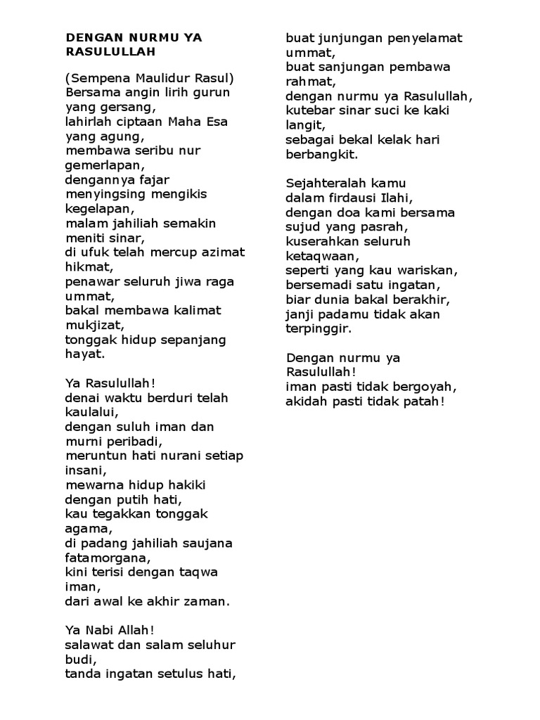 Sajak Rasulullah | PDF | Puisi
