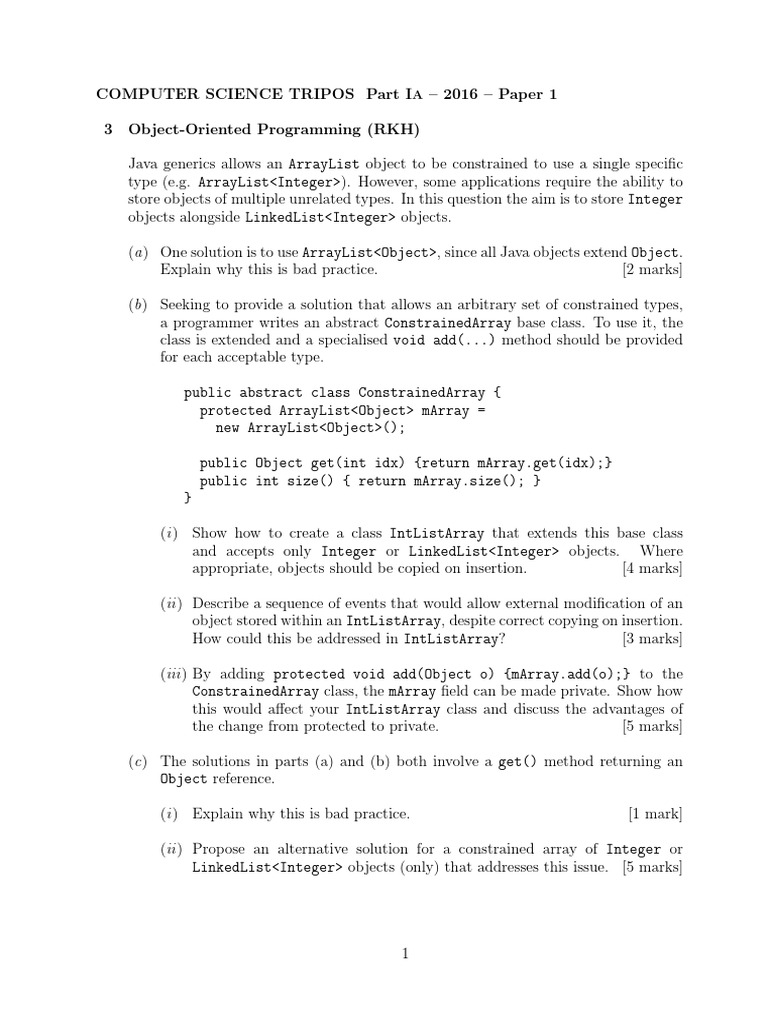 Oop Past Paper Practice Question 6 Pdf 