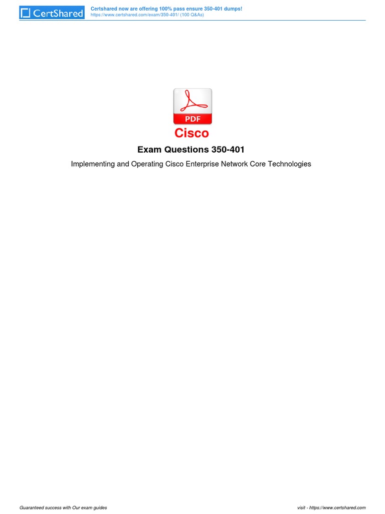 Cisco Passleader 350-401 Exam Prep 2023-Feb-26 by Truman 312q Vce | PDF | Computer Network ...