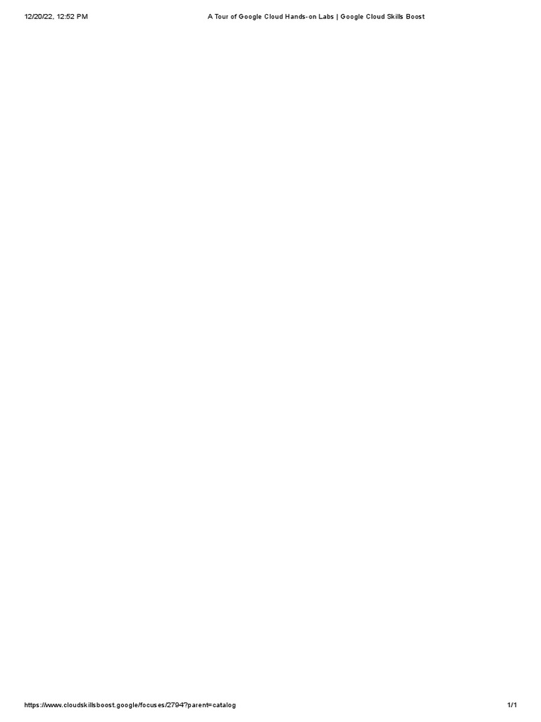 Google Cloud Hands-on Labs Tour | PDF
