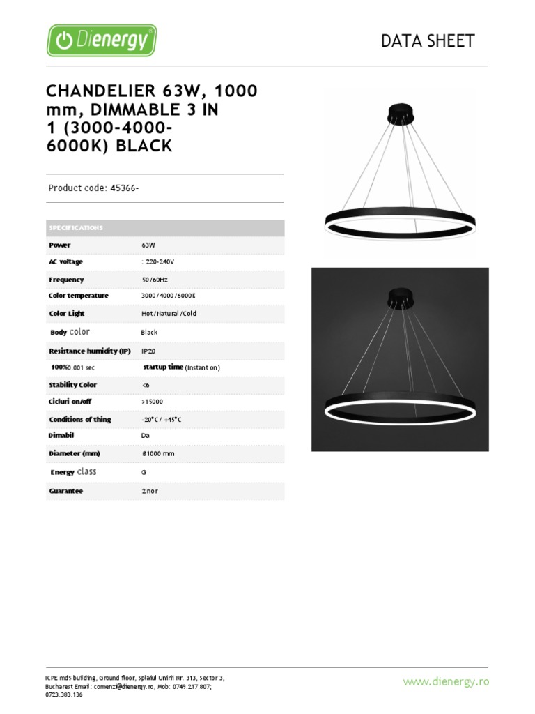 CHANDELIER 63W - 1000 MM PDF | PDF