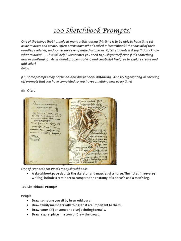 Sketchook 100 Ideas ADA PDF | PDF | Drawing