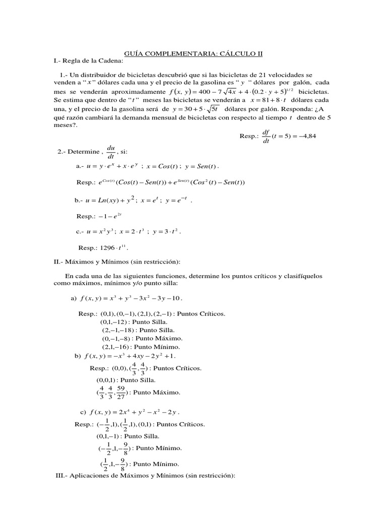 Guia Complementaria Ejercicios Regla Cadenas Valores Extremos | PDF